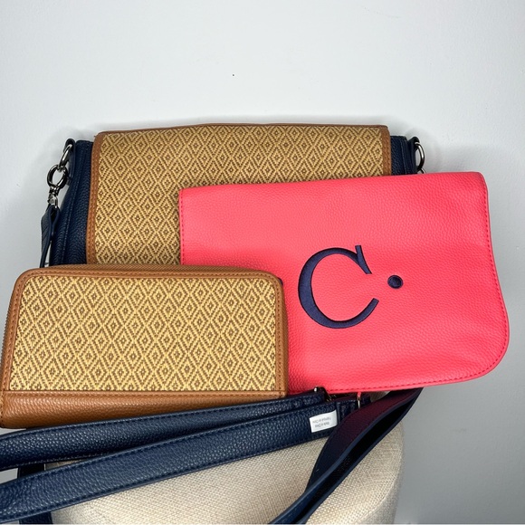 thirty-one | Bags | Studio Thirty One Classic Flap Bag Diamond Straw ...